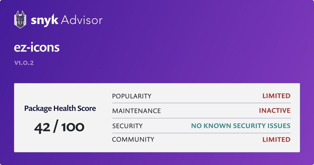 ez-icons - Python Package Health Analysis | Snyk