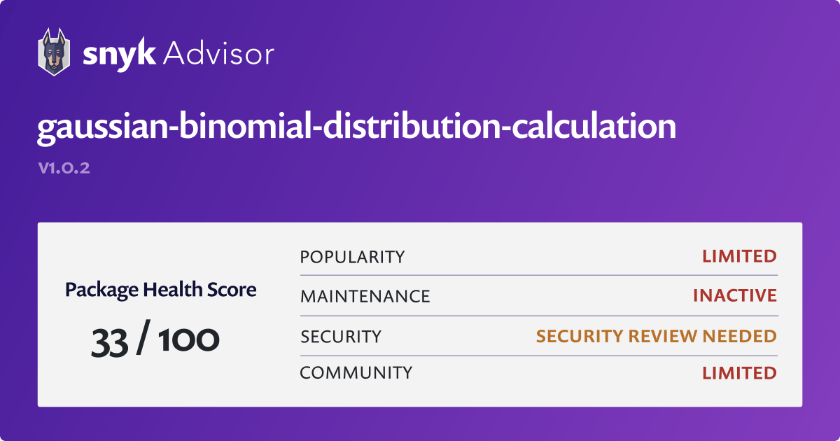 Gaussian Binomial Distribution Calculation Python Package Snyk