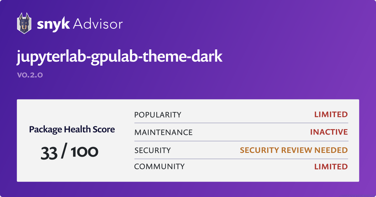 jupyterlab-gpulab-theme-dark - Python package | Snyk