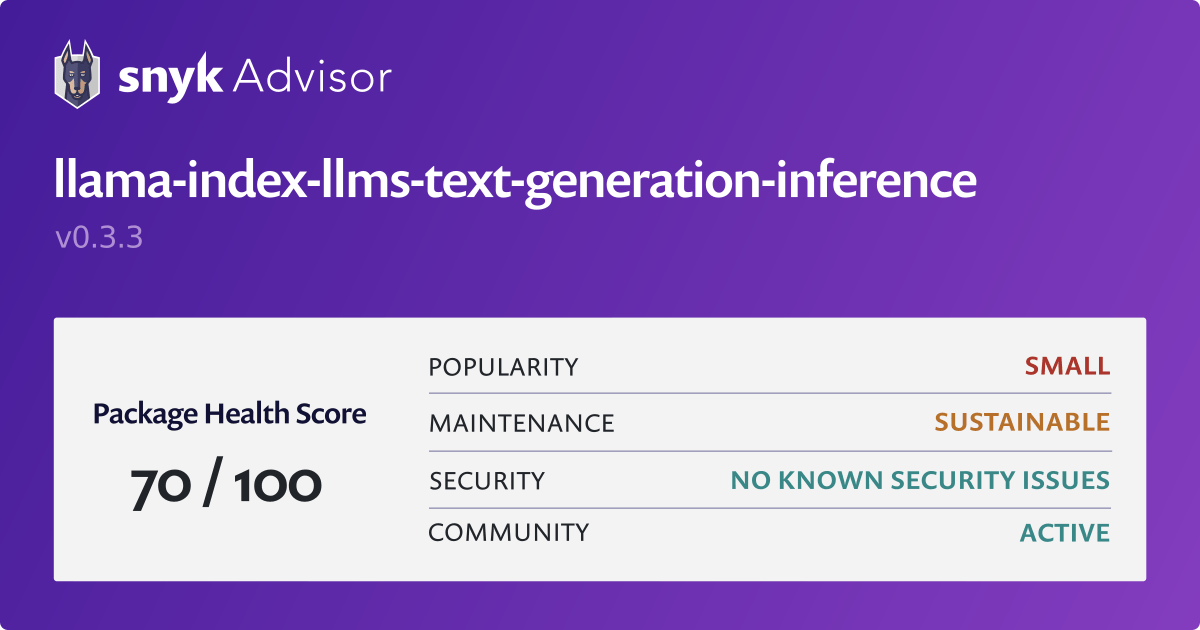 llama-index-llms-text-generation-inference - Python package | Snyk