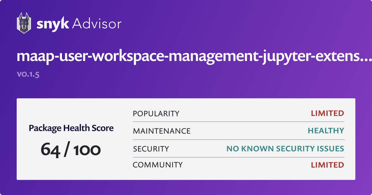 maap-user-workspace-management-jupyter-extension - Python package | Snyk maap-user-workspace-management-jupyter-extension - Python package | Snyk