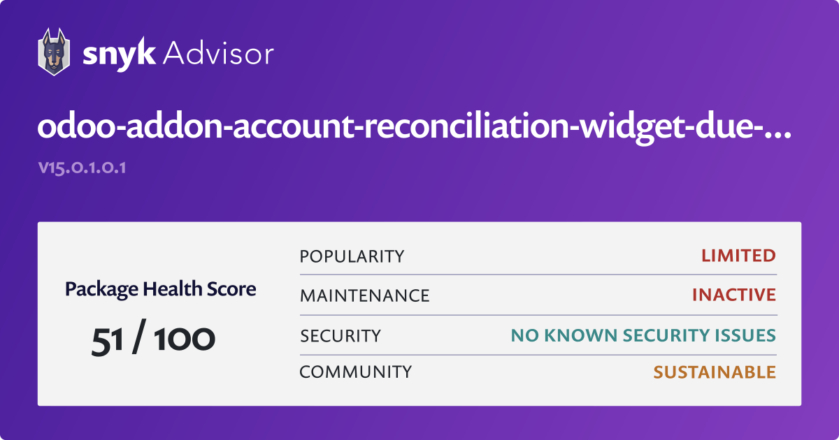 Odoo Addon Account Reconciliation Widget Due Date Python Package Snyk