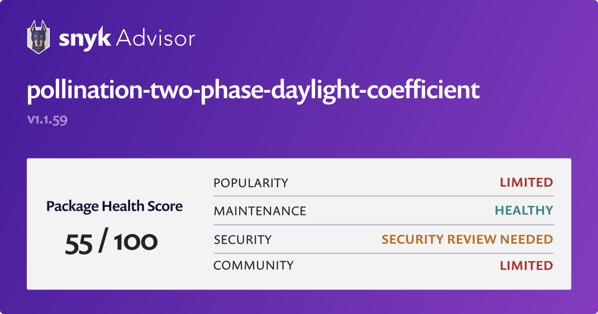 Pollination Two Phase Daylight Coefficient Python Package Snyk