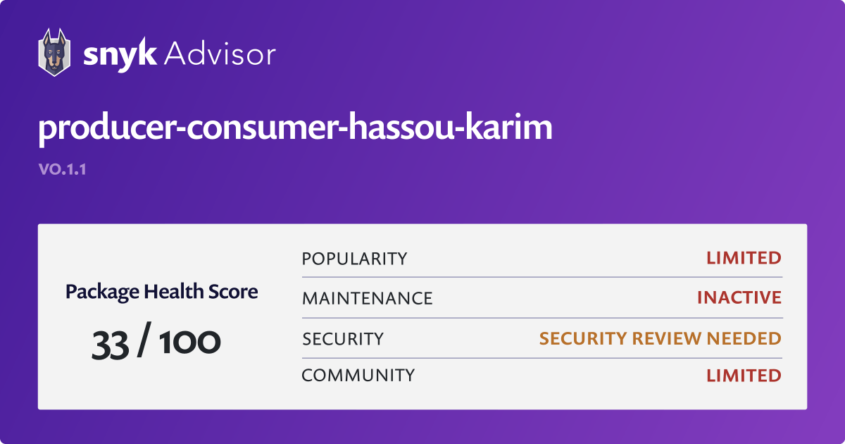 producer-consumer-hassou-karim - Python package | Snyk producer-consumer-hassou-karim - Python package | Snyk