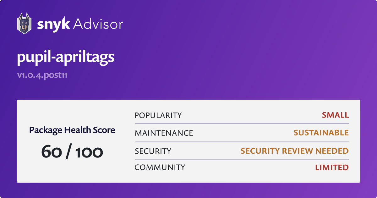 pupil-apriltags - Python Package Health Analysis | Snyk pupil-apriltags - Python Package Health Analysis | Snyk