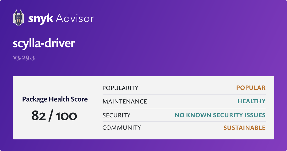 scylla-driver - Python Package Health Analysis | Snyk
