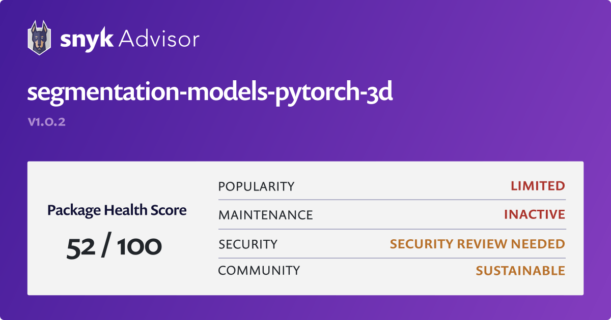 Segmentation Models Pytorch 3d Python Package Snyk