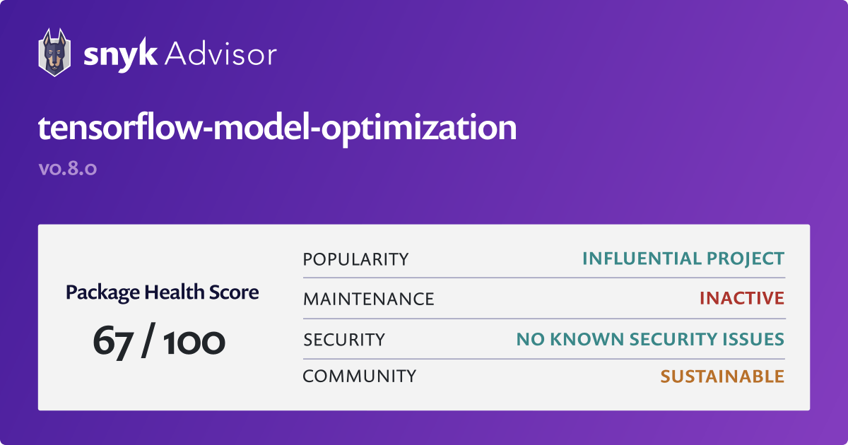Tensorflow Model Optimization Python Package Snyk
