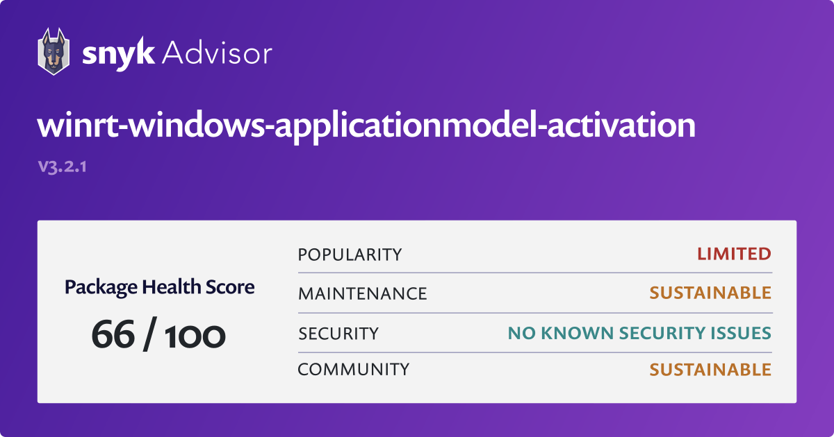 Winrt Windowsapplicationmodelactivation Python Package Snyk