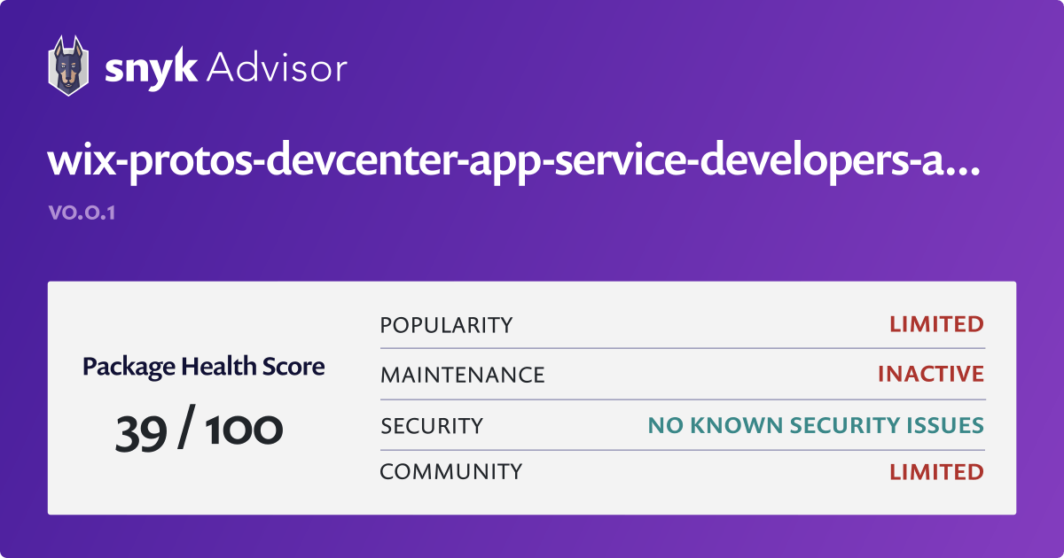 Wix Protos Devcenter App Service Developers Api Python Package Snyk