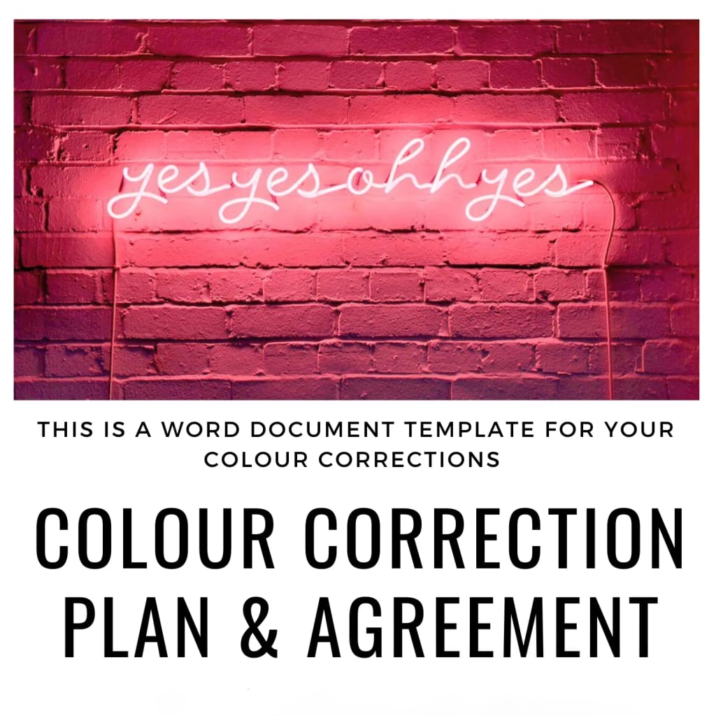 Colour Correction Agreement Plan template