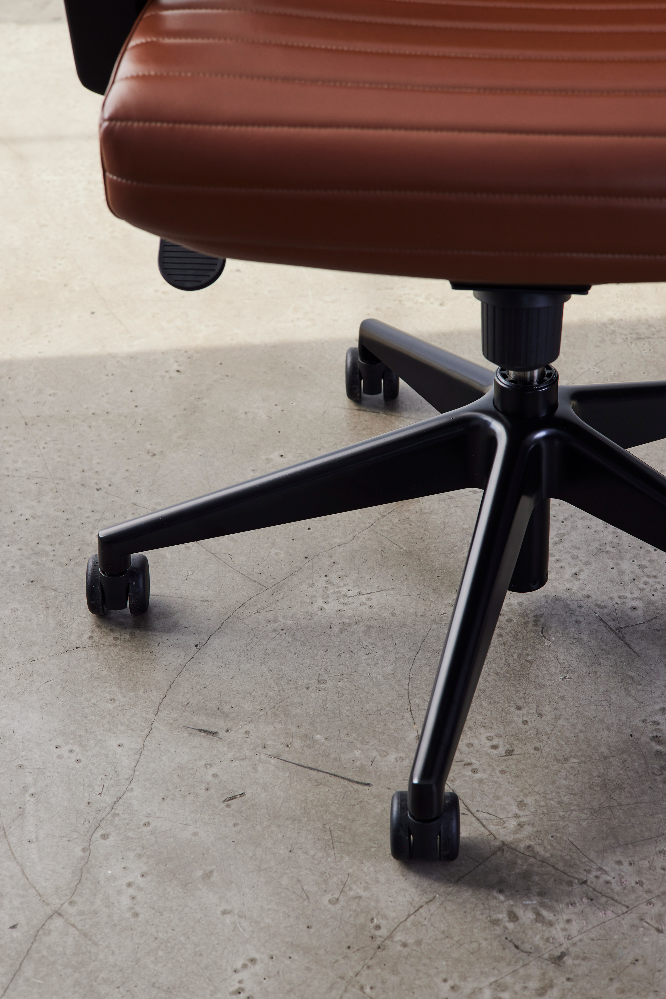 Cadre Mid Back Swivel - Wrap Around Arm - Channel Stitched