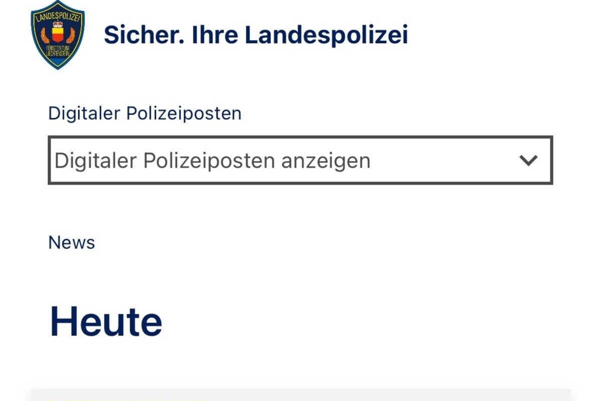 Fürstentum Liechtenstein – Polizei informiert per App
