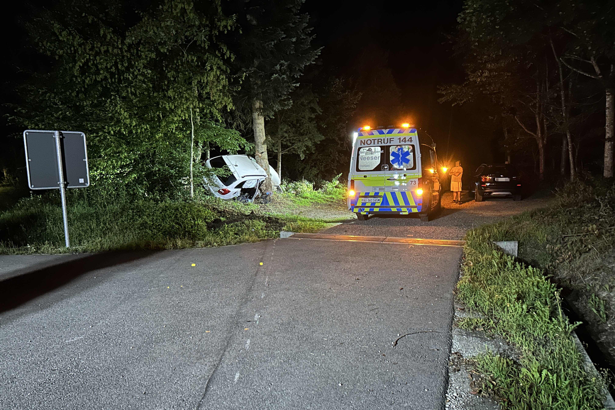 Unfall in Bremgarten AG - Heftig gegen einen Baum geprallt