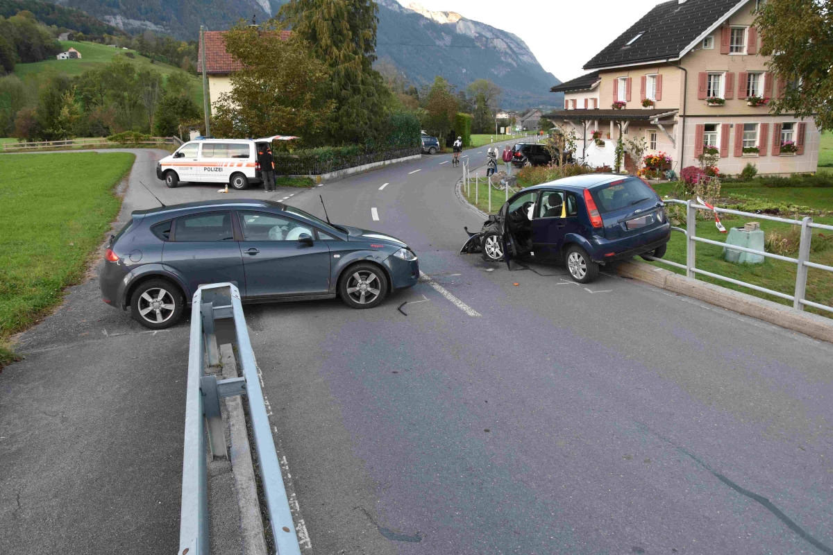 Unfall Gams SG - Auf Gegenfahrbahn geraten