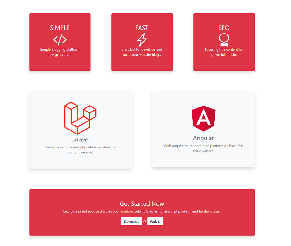 Headless Laravel Angular website themes template
