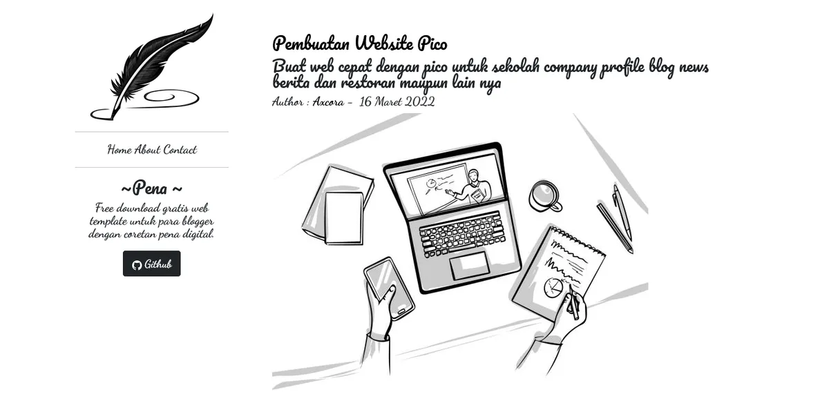 Free download Pena Blog Themes Template