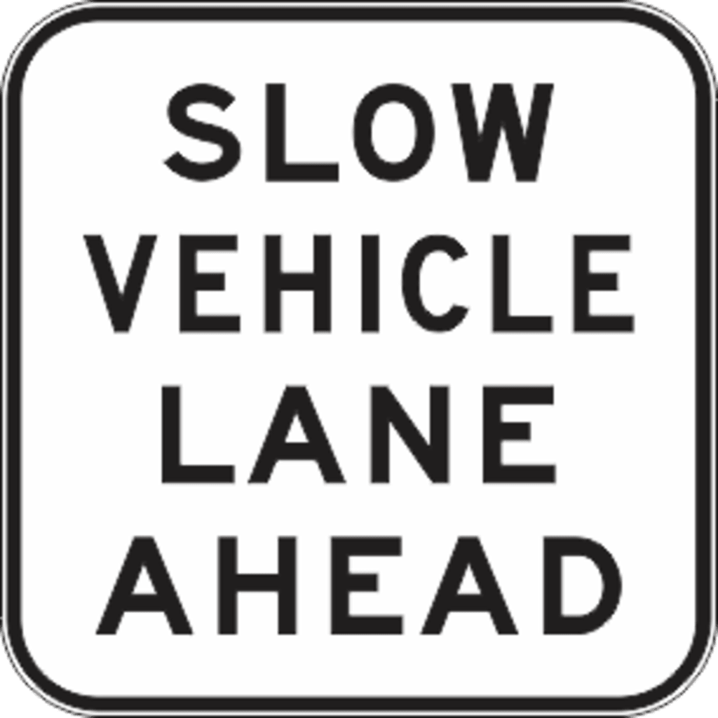 G9-10A Slow Vehicle Lane Ahead 900x900mm
