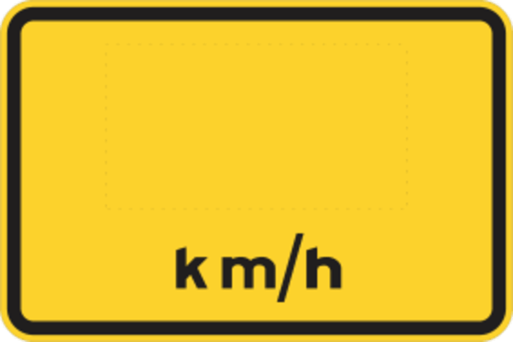 W8-2A Advisory Speed ?km/h 600x400mm