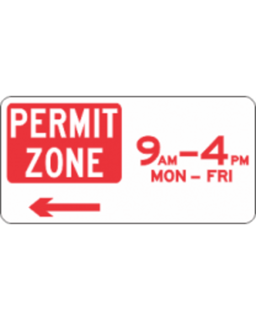 R5-22 Permit Zone 225x450mm