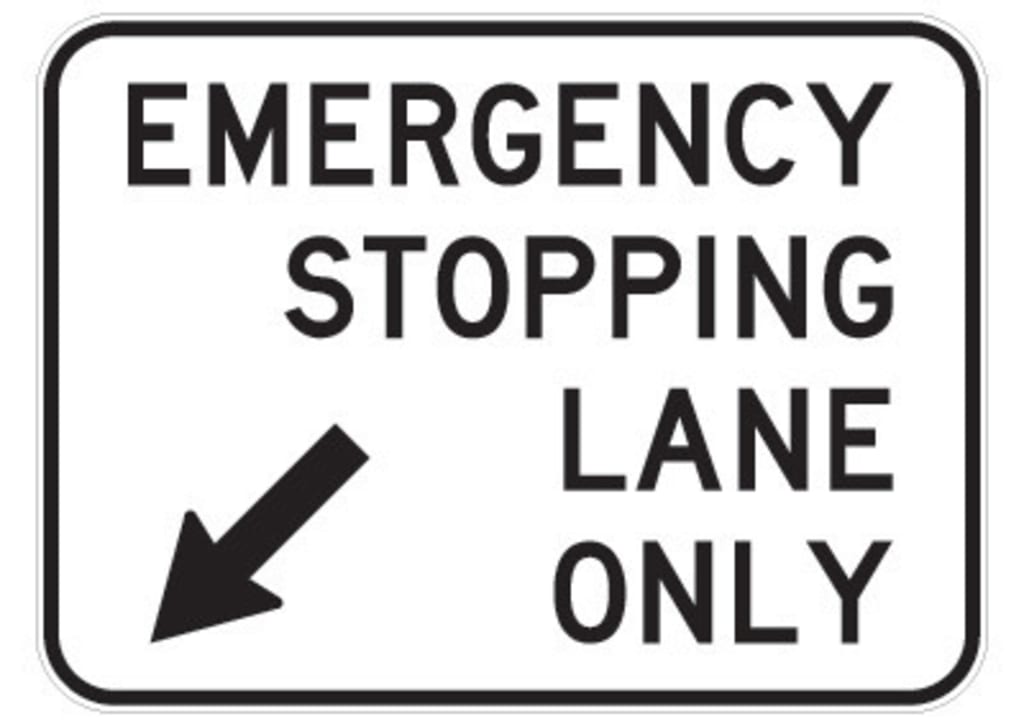 R5-58B-RTA Emergency Stopping Lane Only 900x337mm