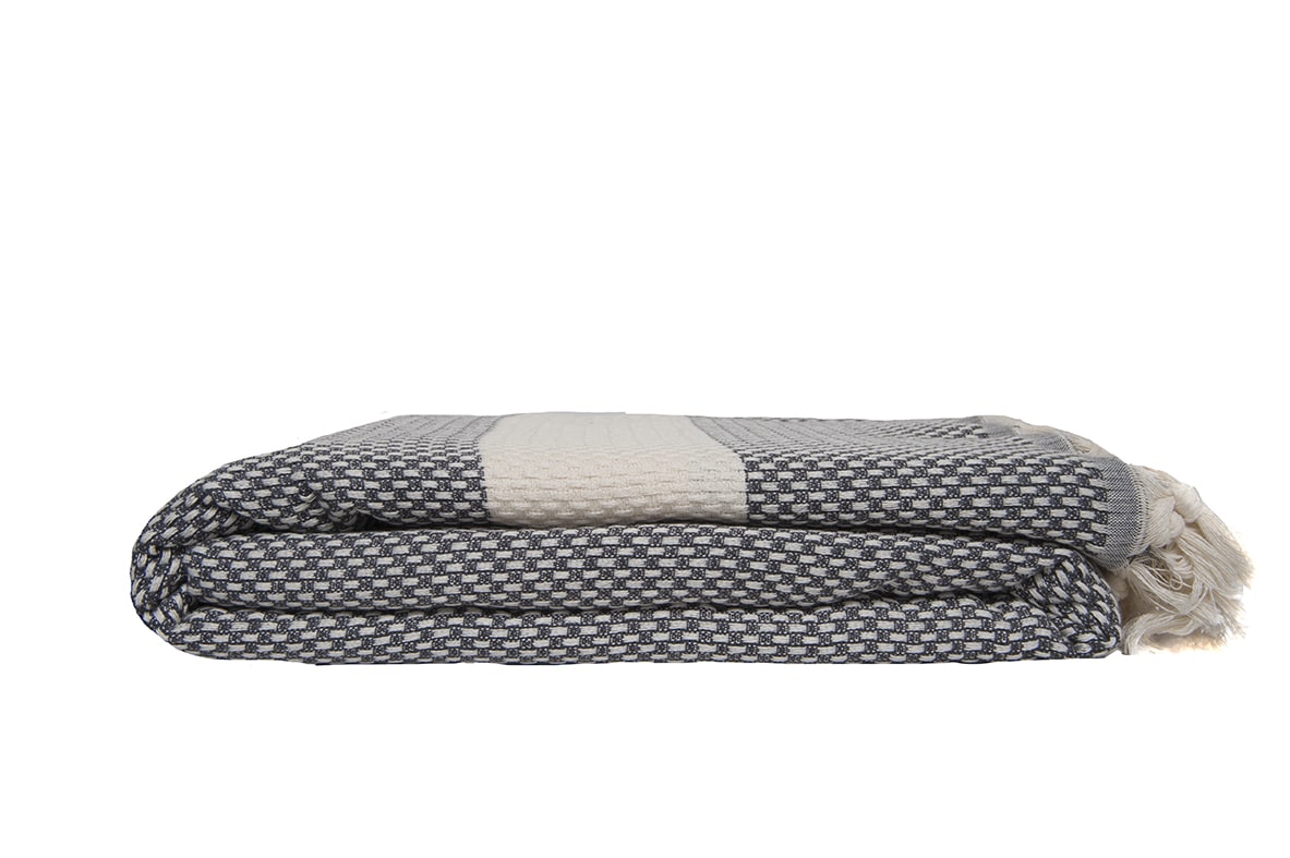 Dark Grey Throw Hasir