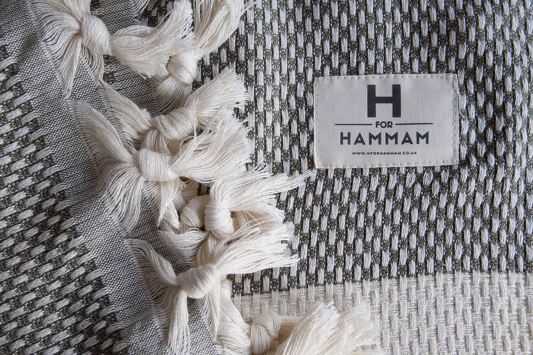Hasir Olive Green Throw - H for Hammam - Turkish Hammam Towels, Sofa Throws & Bathrobes