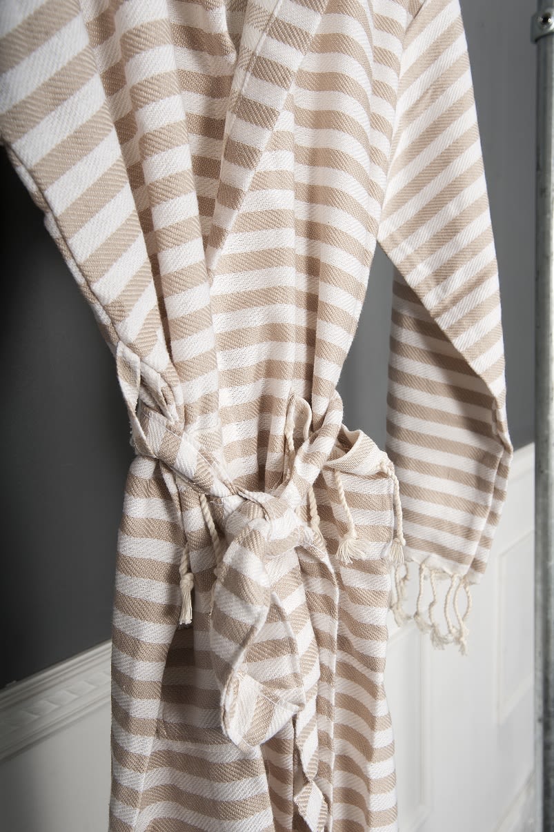 Striped Bathrobe Cream