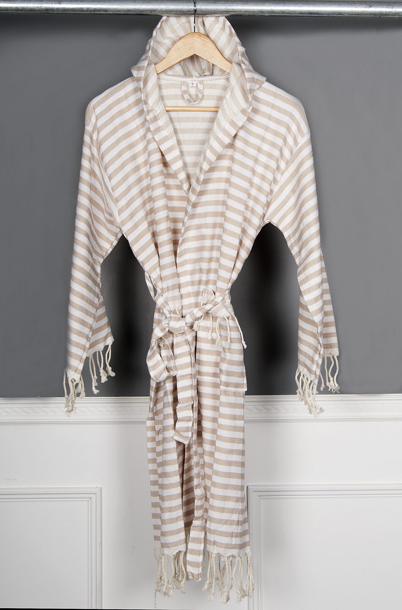 Striped Bathrobe Cream