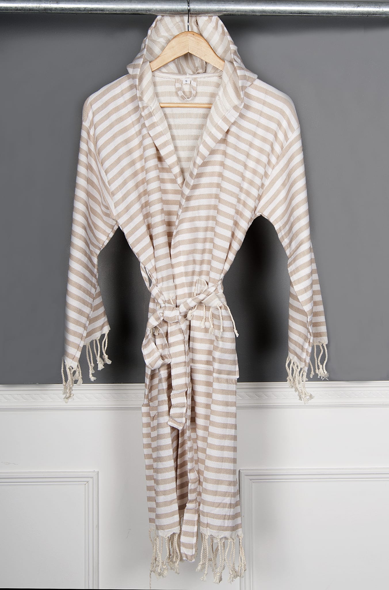 Striped Bathrobe Cream