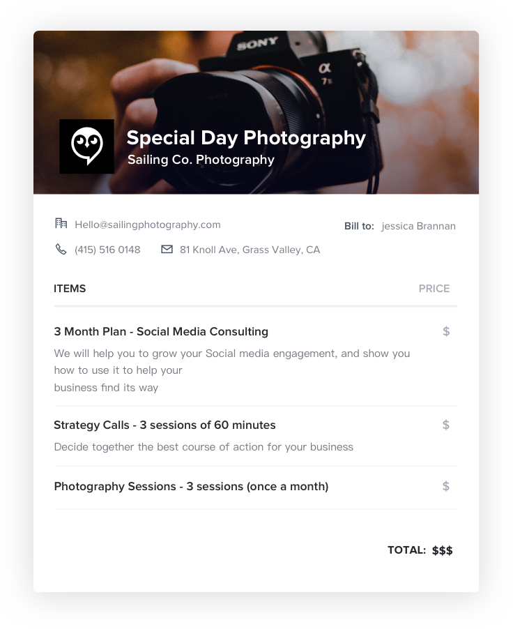 The Best Free Photography Invoice Templates | HoneyBook