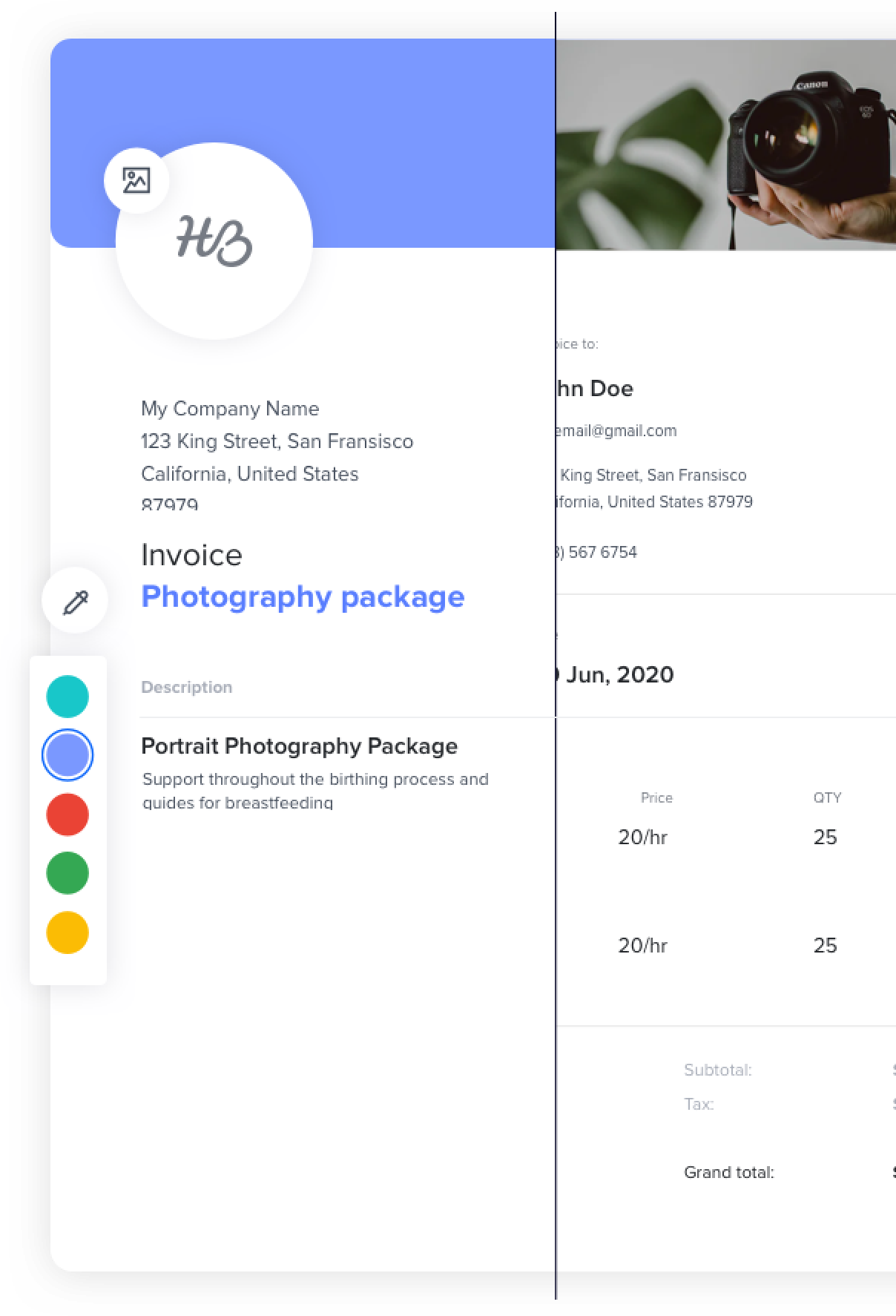 The Best Free Photography Invoice Templates | HoneyBook