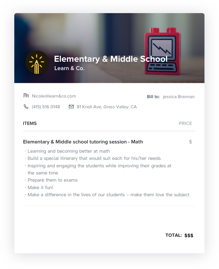 Free Tutoring Invoice Templates | HoneyBook
