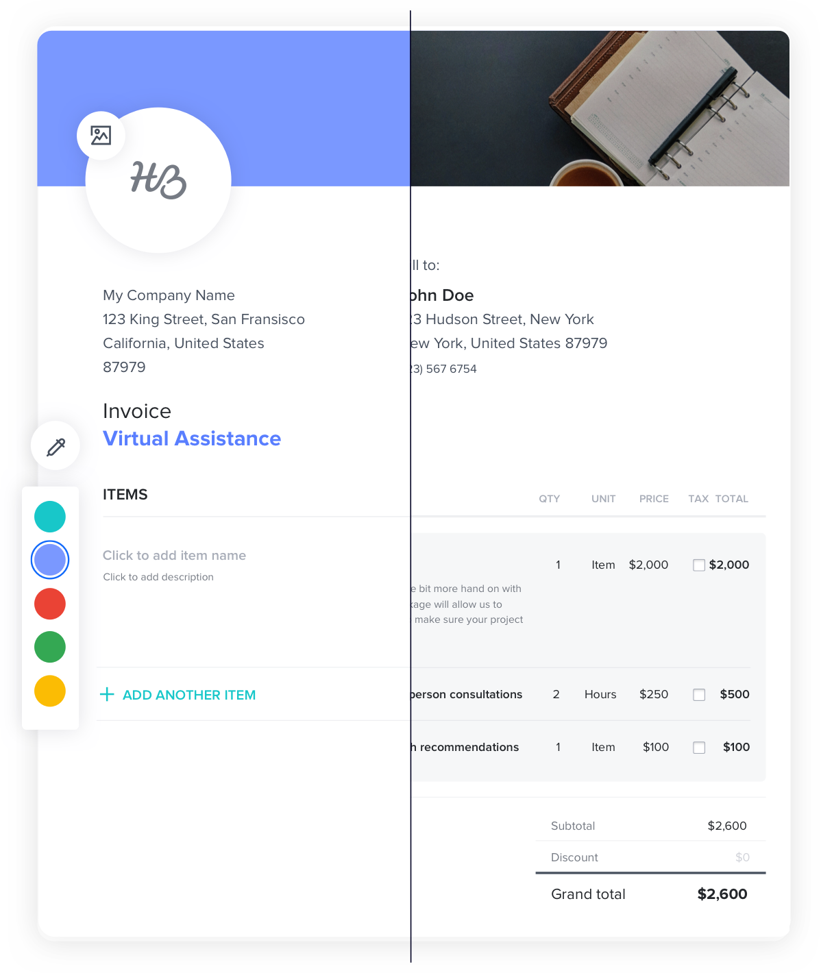 The Best Free Invoice Templates for Virtual Assistants | HoneyBook