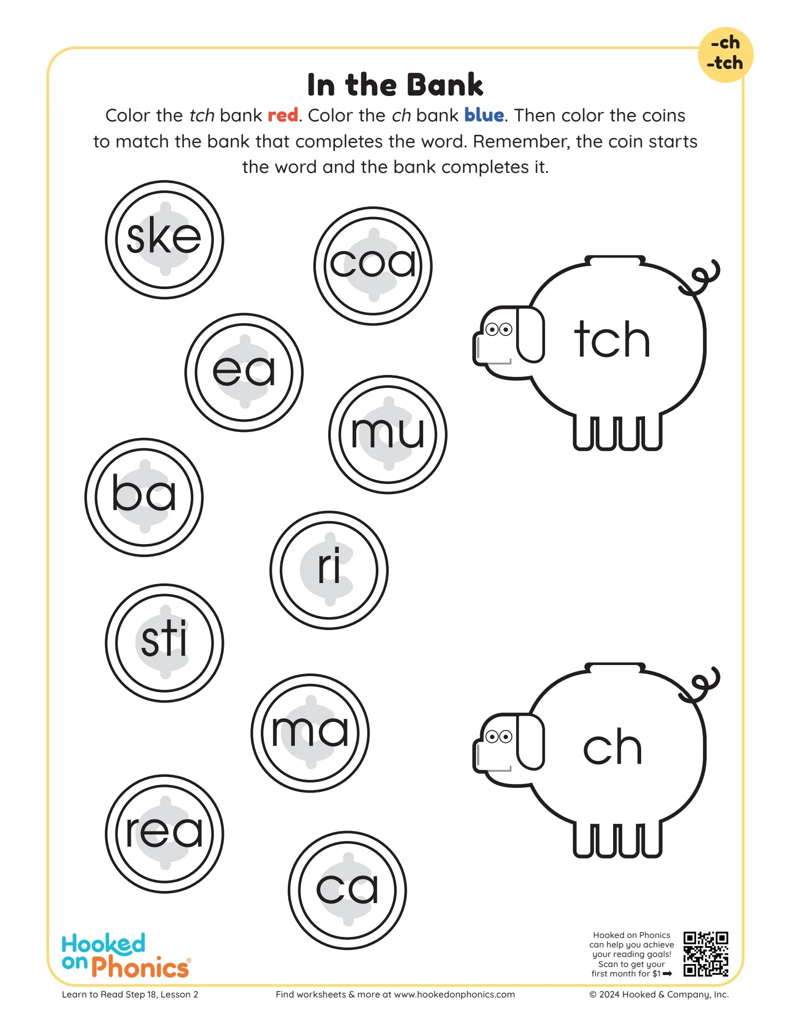 CH-TCH Words In the Bank | Hooked on Phonics