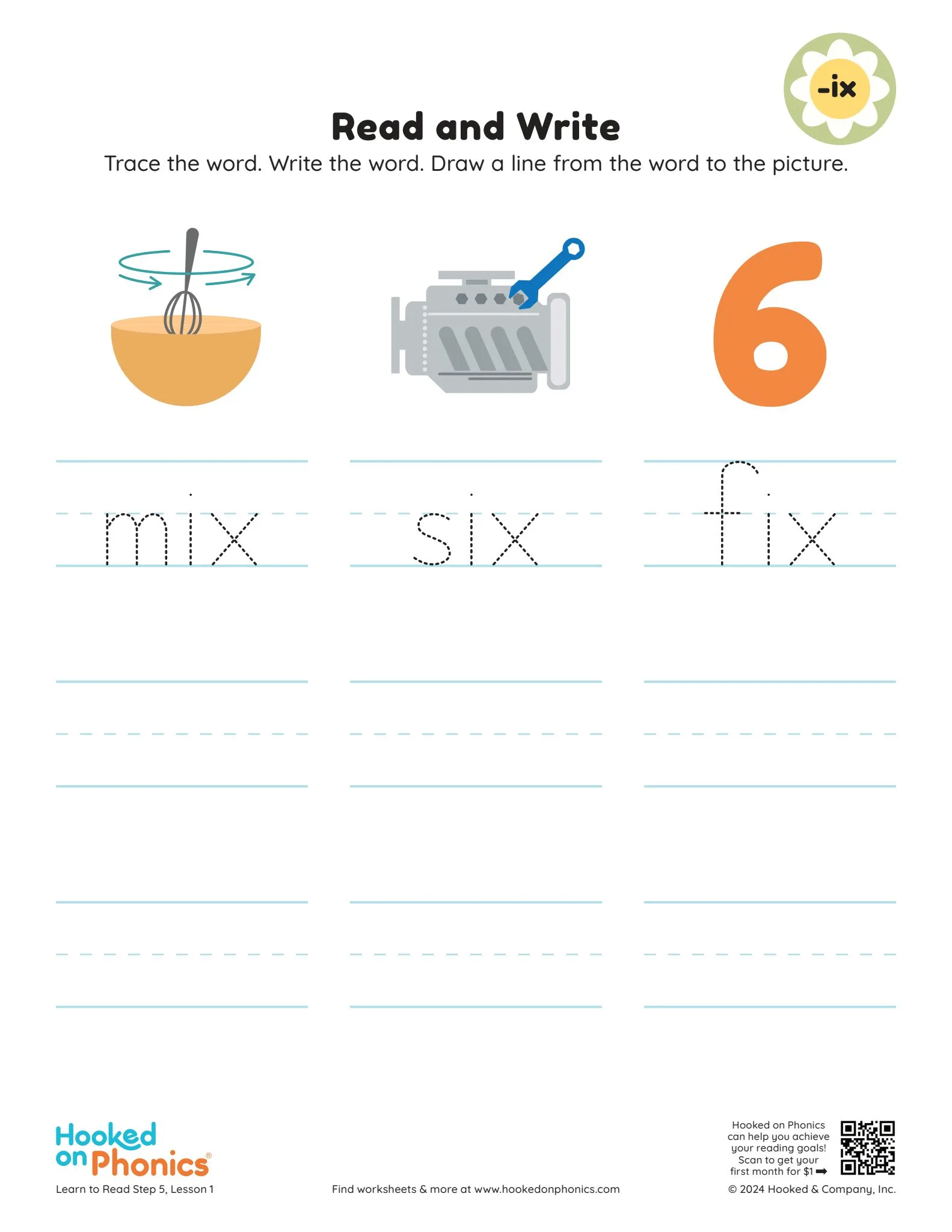 IX Word Family Read and Write | Hooked on Phonics