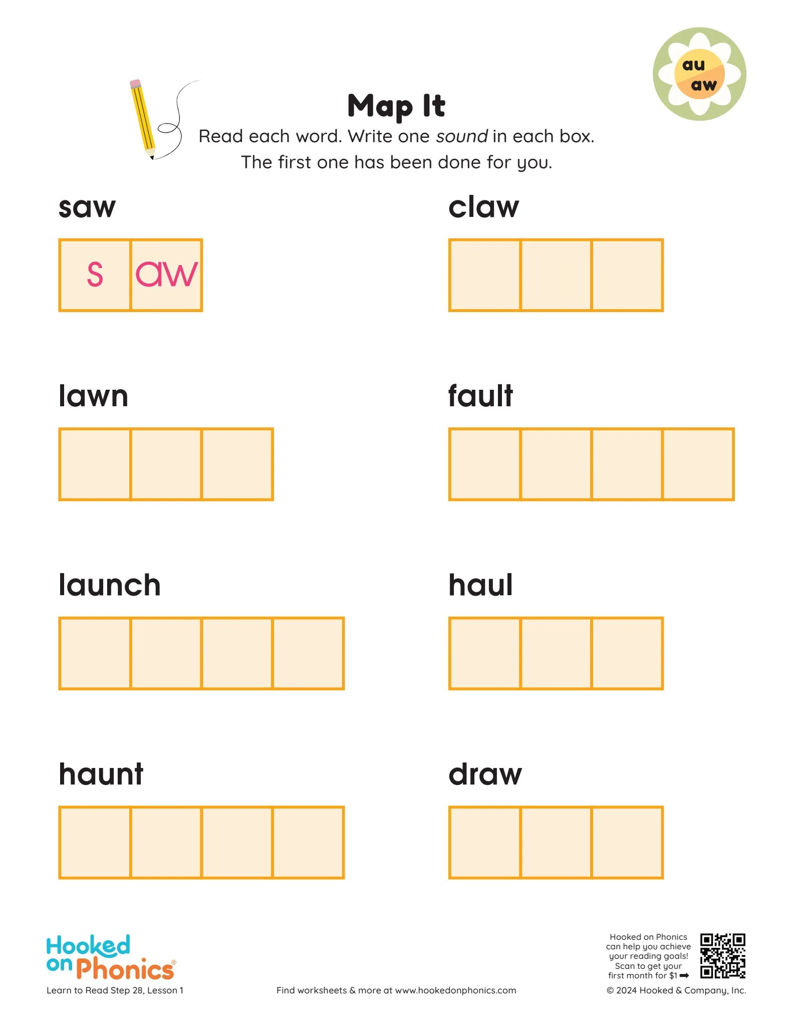 AU-AW Vowel Team Map It | Hooked on Phonics