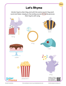 Rhyming Words Worksheets | Hooked on Phonics