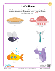 Rhyming Words Worksheets | Hooked on Phonics