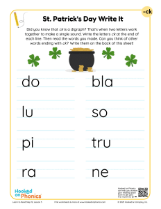 Saint Patrick's Day Worksheets | Hooked on Phonics