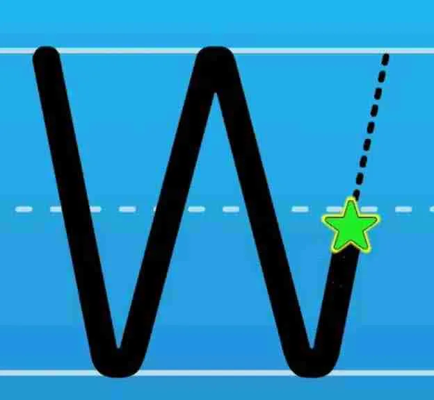 Learn to Trace Capital Letter W Video | Hooked on Phonics