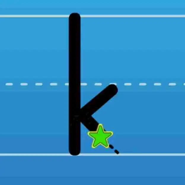 Learn to Trace Lowercase Letter K Video | Hooked on Phonics