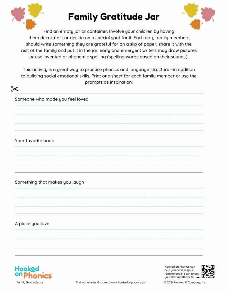 Thanksgiving Family Gratitude Jar | Hooked on Phonics
