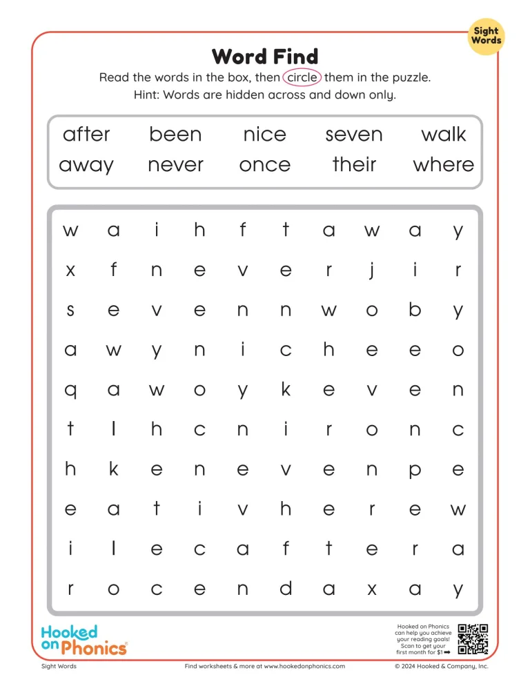 Sight Words Scramble 5 | Hooked on Phonics
