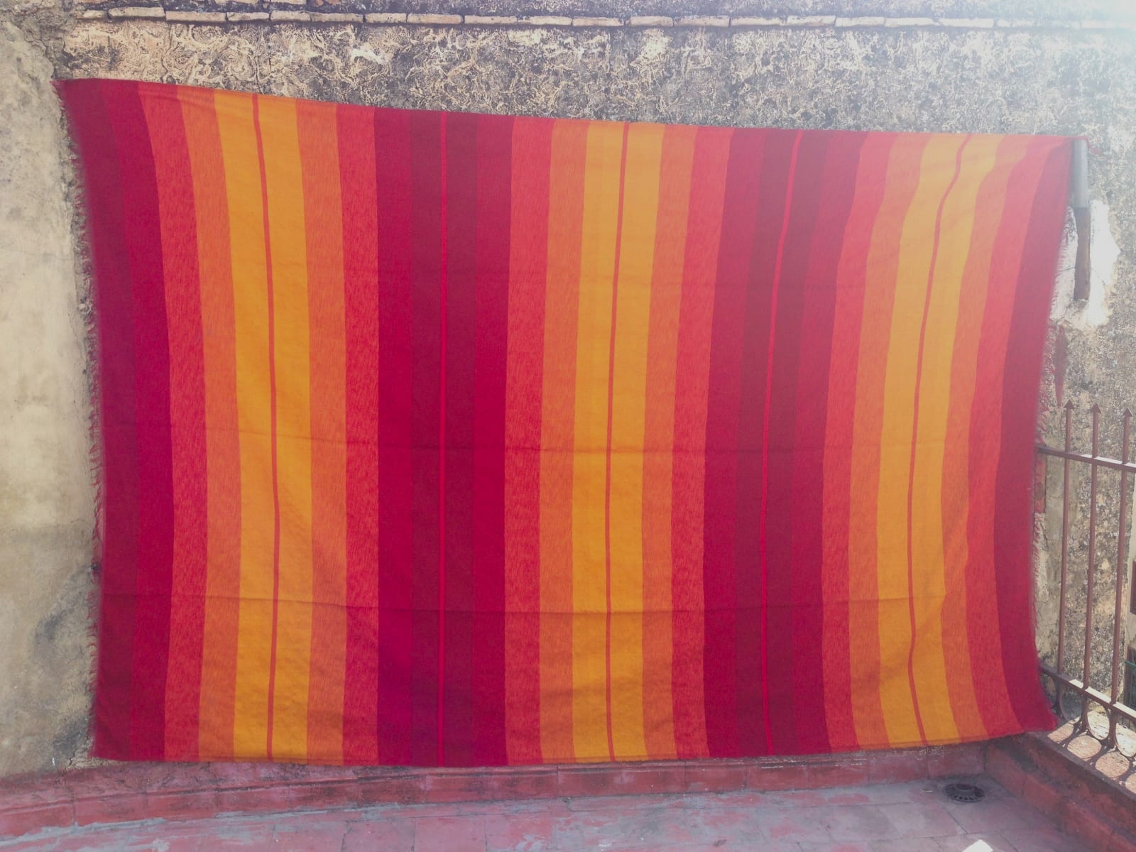 Fabric Cotton string Red, Yellow Morocco | Fair Trade Morocco Anou