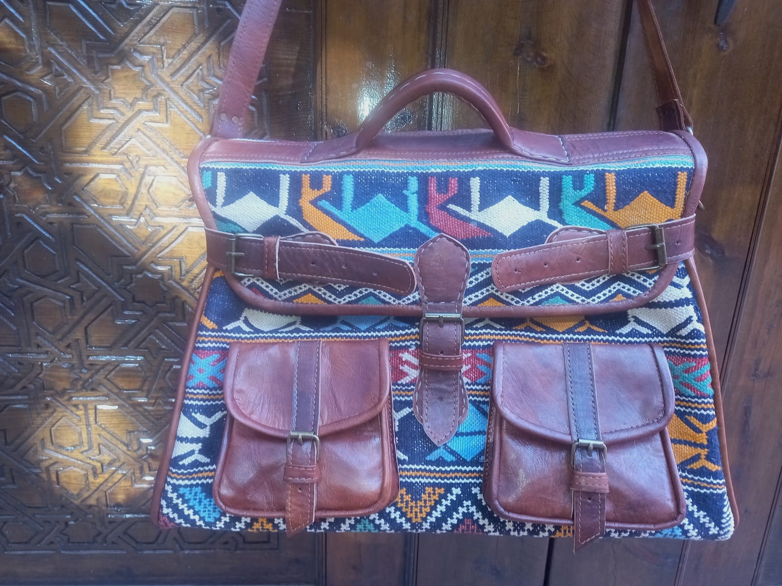 bag leather and Sabra silk Colored Morocco | Fair Trade Morocco Anou