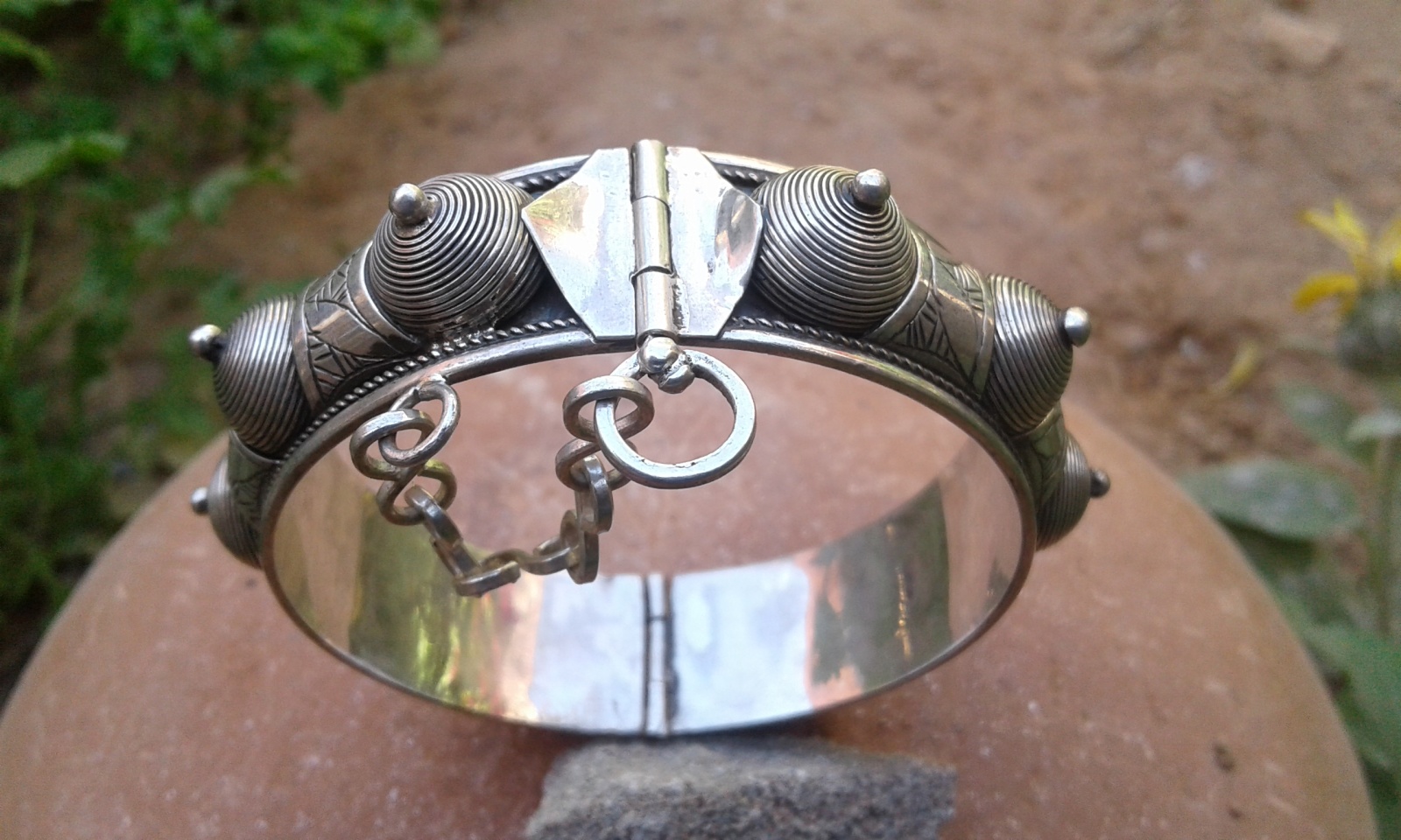 Bracelet 800 Tiznit Silver Black, White Morocco | Fair Trade Morocco Anou