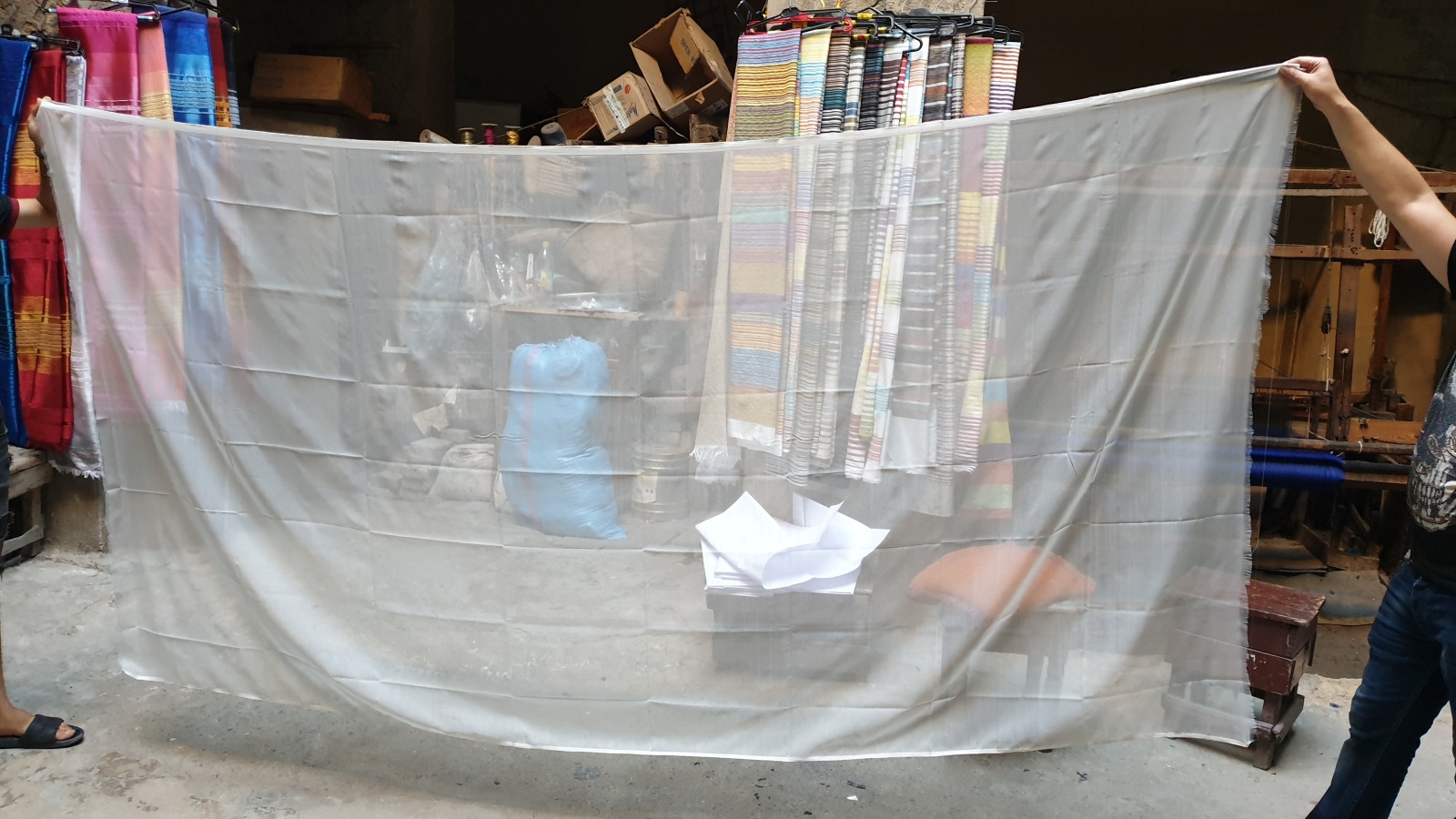 Fabric Wool and polyster White Morocco | Fair Trade Morocco Anou