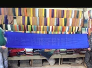Scarf Cotton string and polyster Blue Morocco | Fair Trade Morocco Anou