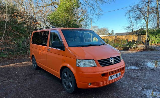 The Duke – Orange Volkswagen T5 2 berth campervan from £75.00 p.d ...